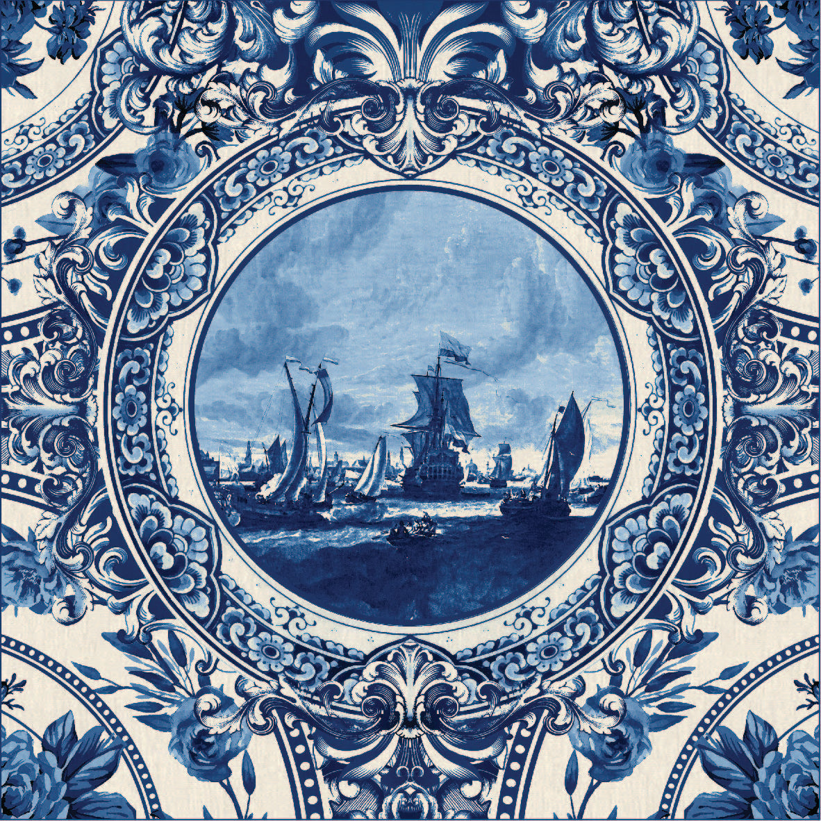 Cape Town Delft Fabric Napkins Skippies- set of 2 – Fhilo